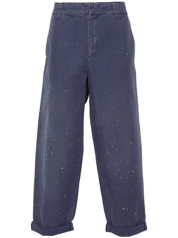 GOLDEN GOOSE Straight-leg Cotton Chinos - Blue