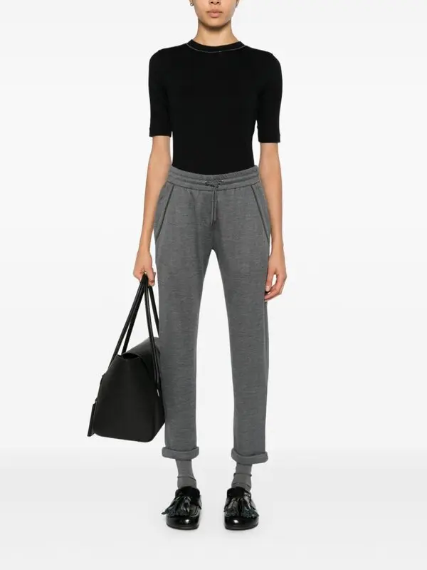 Brunello Cucinelli Monili-detail Track Pants - Grey
