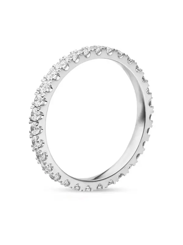 VEYNOU 18kt Recycled White Gold Diamond Band Ring - Silver
