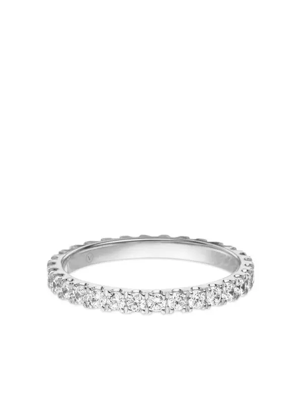 VEYNOU 18kt Recycled White Gold Diamond Band Ring - Silver