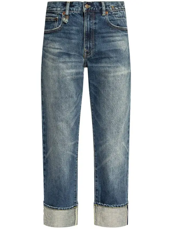 R13 Straight-leg Jeans With Rolled Cuffs