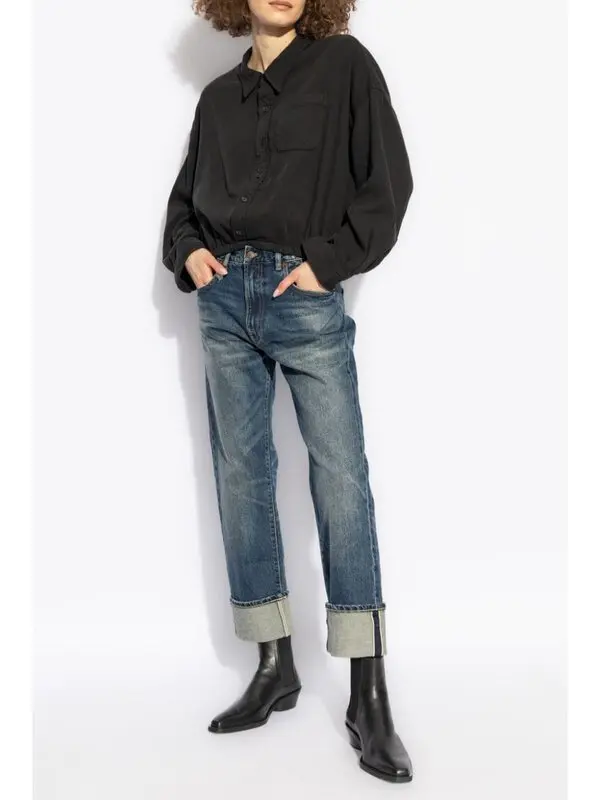 R13 Straight-leg Jeans With Rolled Cuffs