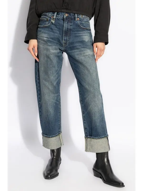 R13 Straight-leg Jeans With Rolled Cuffs