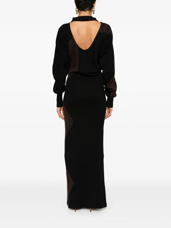 Philosophy Di Lorenzo Serafini Scoop-back Knitted Maxi Dress - Black