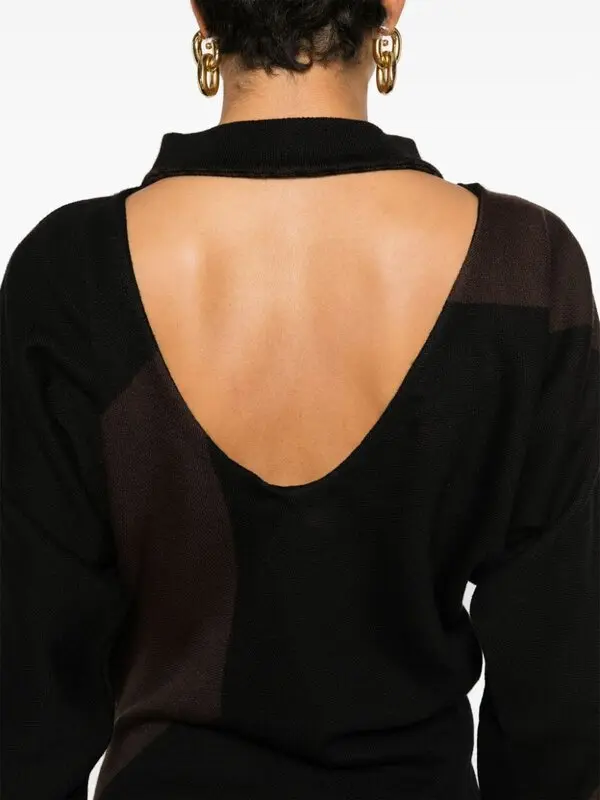 Philosophy Di Lorenzo Serafini Scoop-back Knitted Maxi Dress - Black