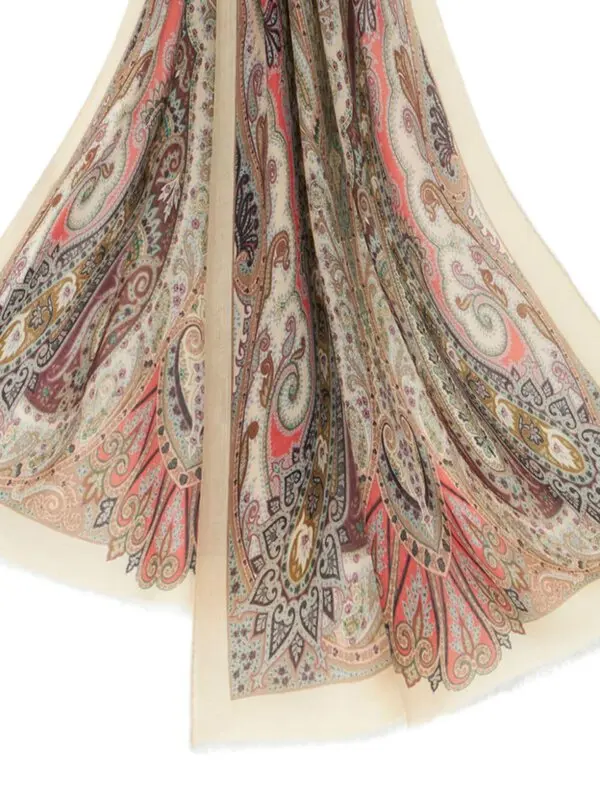 Etro Paisley-print Cashmere Scarf - Neutrals