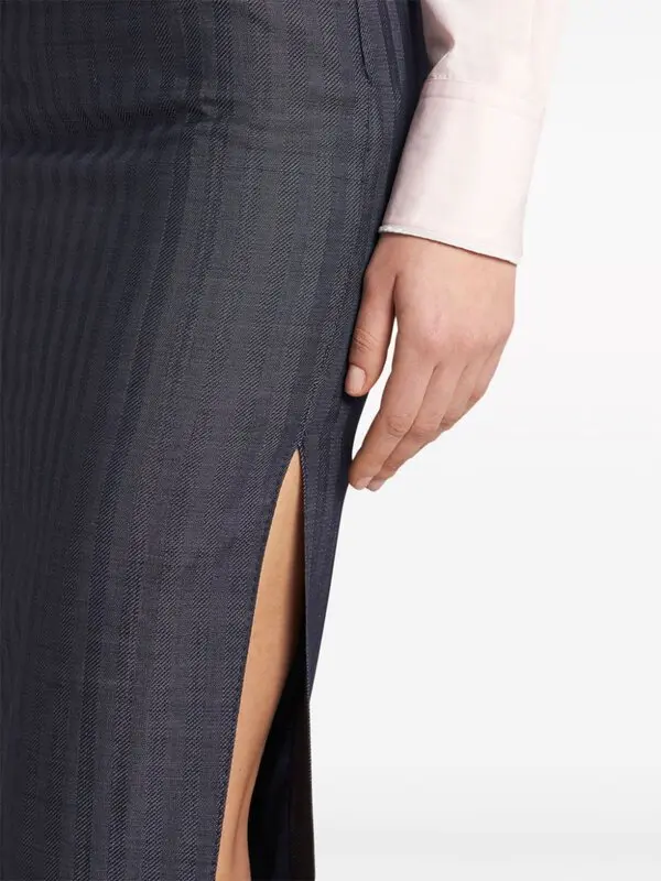 Etro Stripe-jacquard Wool Pencil Skirt