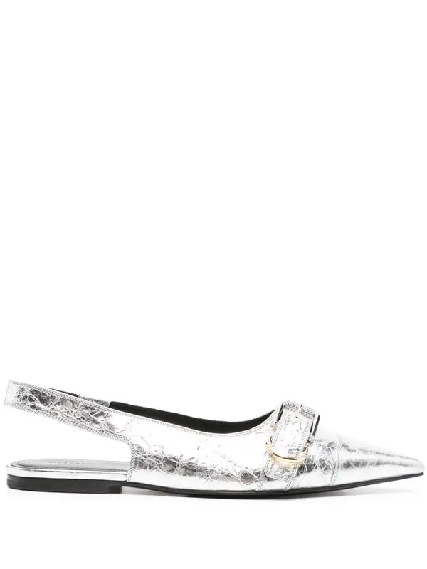 Givenchy Voyou Slingback Ballerina Shoes - Silver