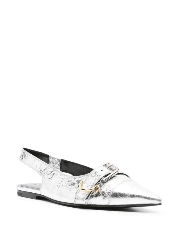 Givenchy Voyou Slingback Ballerina Shoes - Silver