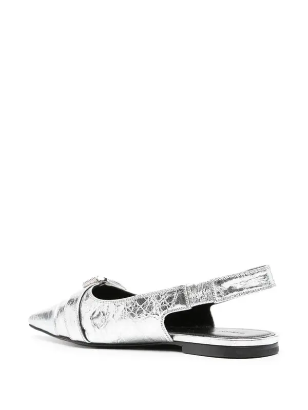 Givenchy Voyou Slingback Ballerina Shoes - Silver