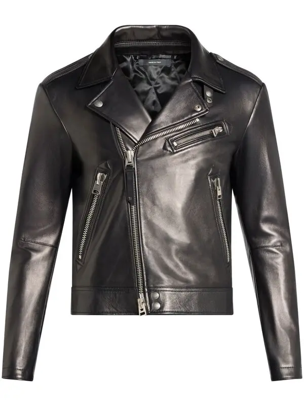 TOM FORD Leather Biker Jacket - Black