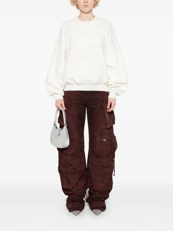 Alexander Wang Logo-embroidered Ribbed Knit Sweater - White