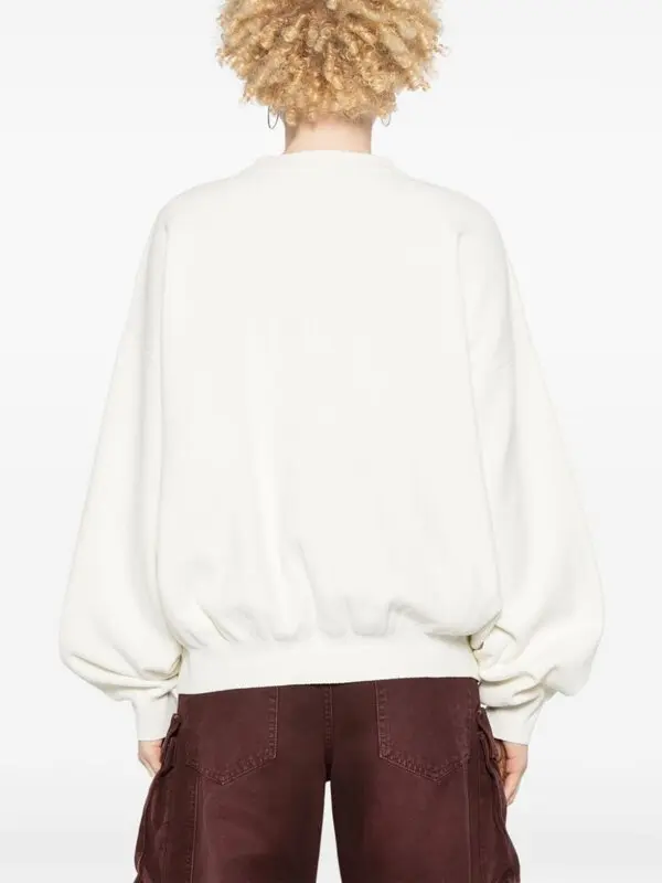 Alexander Wang Logo-embroidered Ribbed Knit Sweater - White