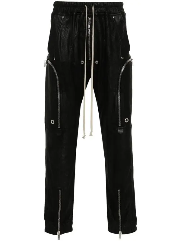 Rick Owens Bauhaus Leather Cargo Trousers - Black