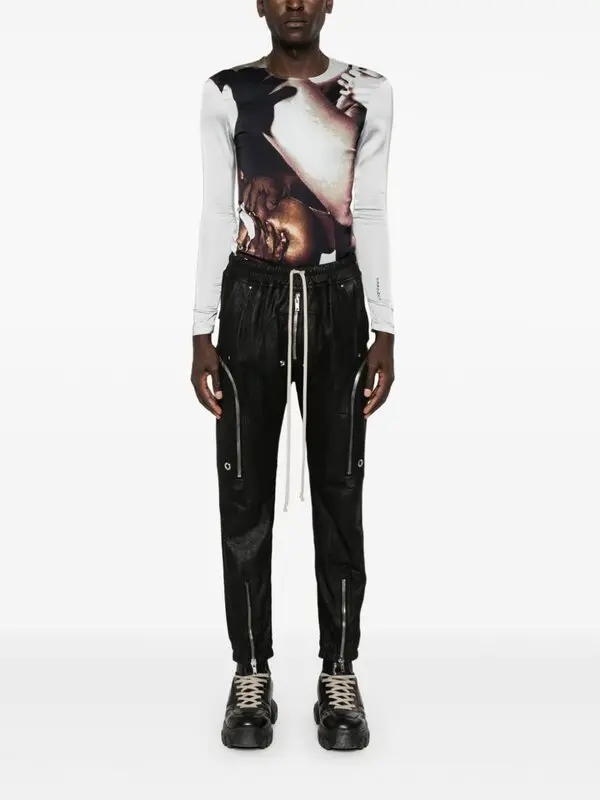 Rick Owens Bauhaus Leather Cargo Trousers - Black