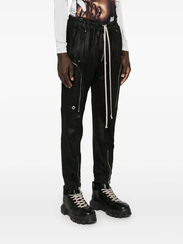 Rick Owens Bauhaus Leather Cargo Trousers - Black