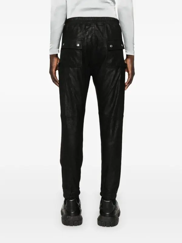 Rick Owens Bauhaus Leather Cargo Trousers - Black
