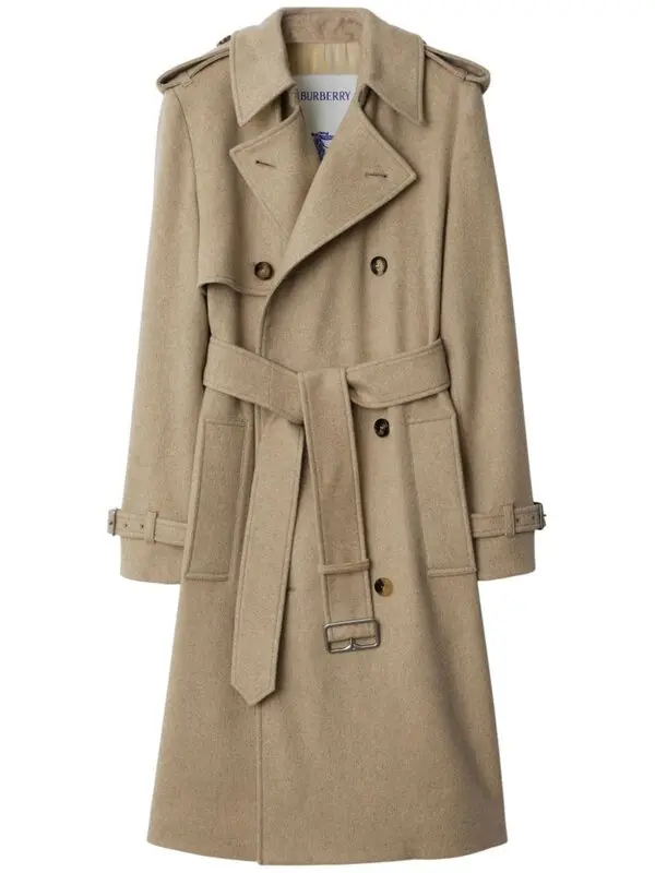 Burberry Double-breasted Cashmere Trench Coat - Neutrals