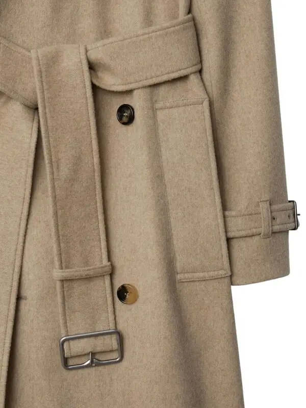 Burberry Double-breasted Cashmere Trench Coat - Neutrals