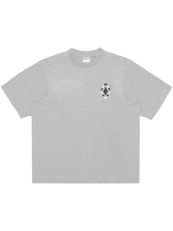 COUNTY OF MILAN Bandana Cross Cotton T-shirt - Grey