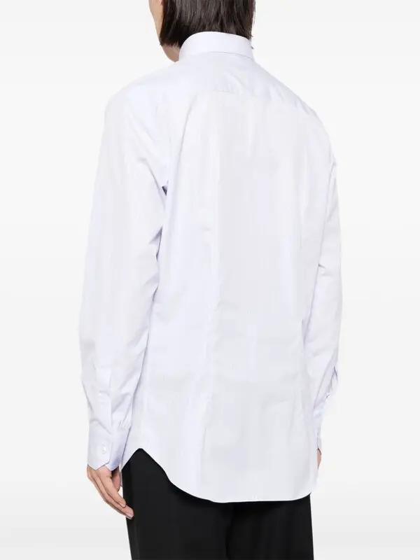 Brioni Long-sleeve Pinstripe-pattern Shirt - White