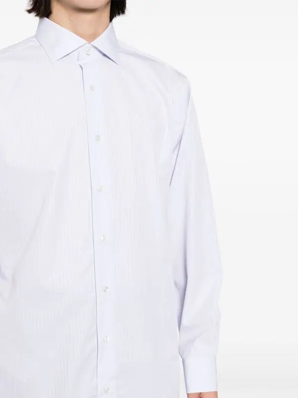 Brioni Long-sleeve Pinstripe-pattern Shirt - White