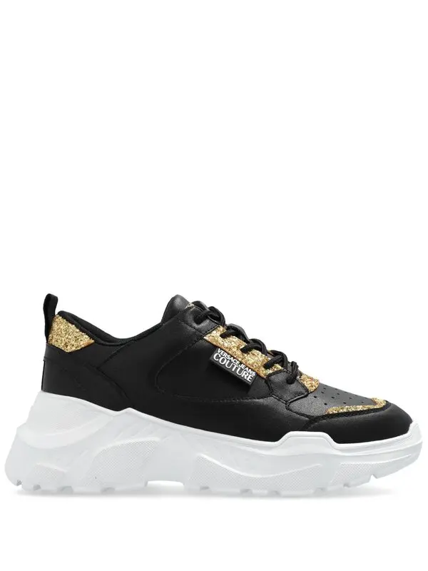 Versace Logo-patch Sneakers - Black