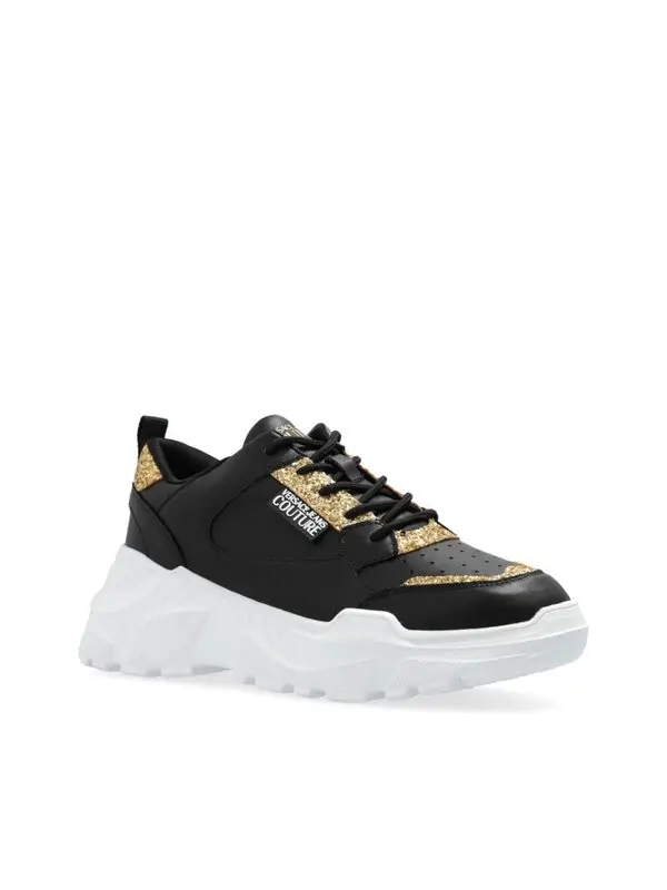 Versace Logo-patch Sneakers - Black
