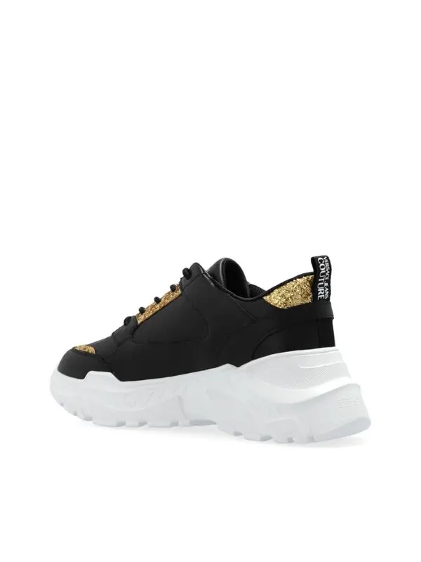 Versace Logo-patch Sneakers - Black
