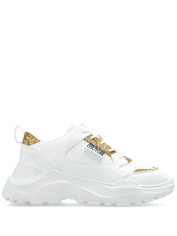 Versace Glittered Chunky Sneakers - White