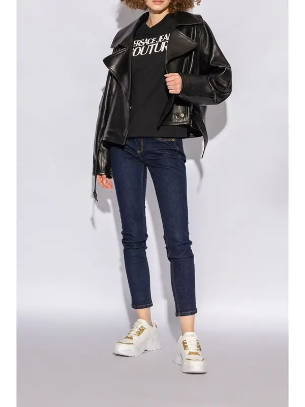 Versace Glittered Chunky Sneakers - White