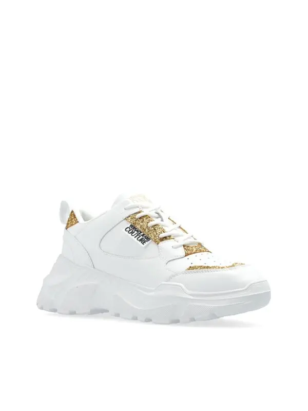 Versace Glittered Chunky Sneakers - White