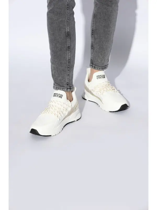 Versace Dynamic Logo-strap Sneakers - White