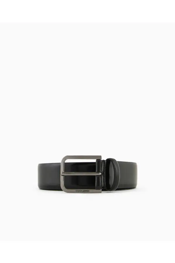 Giorgio Armani Brushed Leather Belt - Black