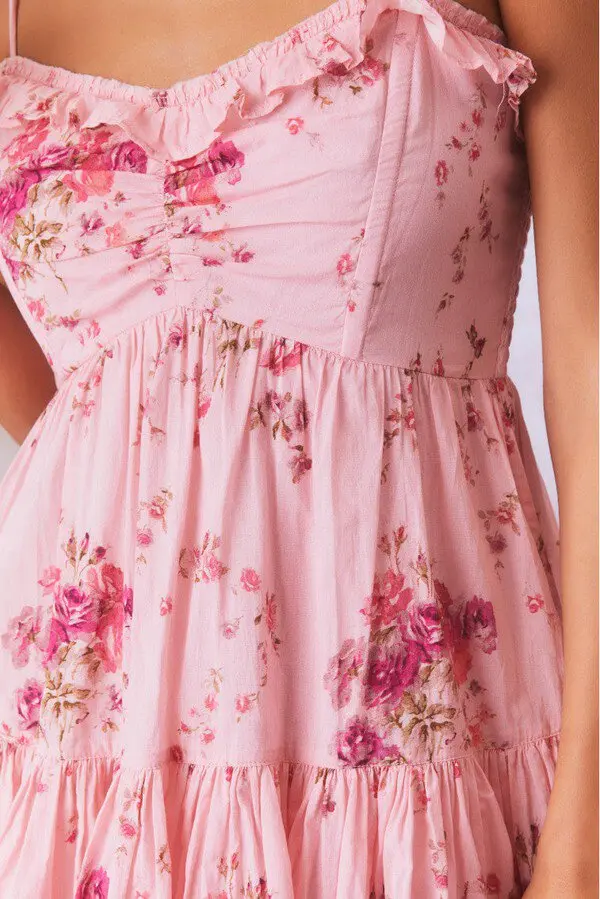 strapless open back dress & Other Stories Pink Sequin Dress size 12 – Neon Leo