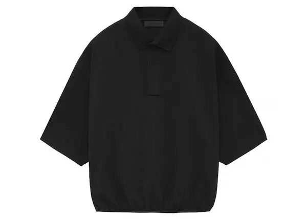 Fear Of God Essentials Core Collection 3/4 Sleeve Polo Shirt - Black