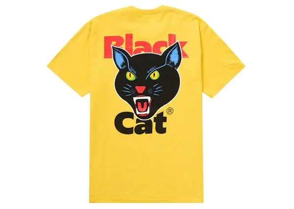 Supreme Black Cat Tee Shirt - Yellow