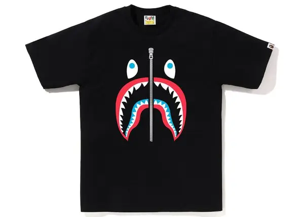 A BATHING APE Colors Shark Tee Shirt - Black