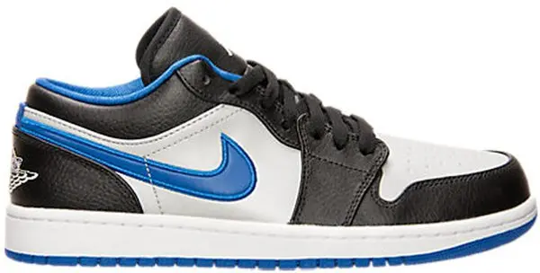 JORDAN 1 Low Metallic Platinum Sneakers - Black/white/game Royal
