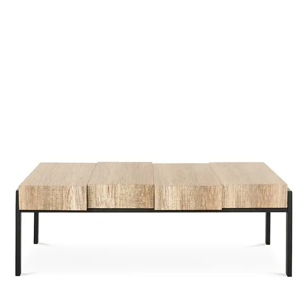 SAFAVIEH Couture Alexander Rectangular Contemporary Rustic Coffee Table - Canyon Grey/black