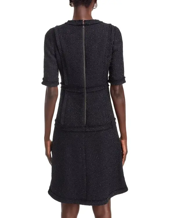 Teri Jon Tweed Dress with Metallic Trim Size 2