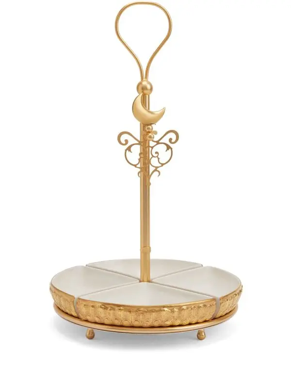VILLARI Peacock Extravaganza Porcelain Stand