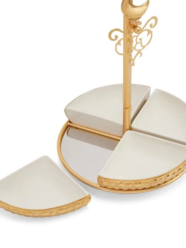 VILLARI Peacock Extravaganza Porcelain Stand