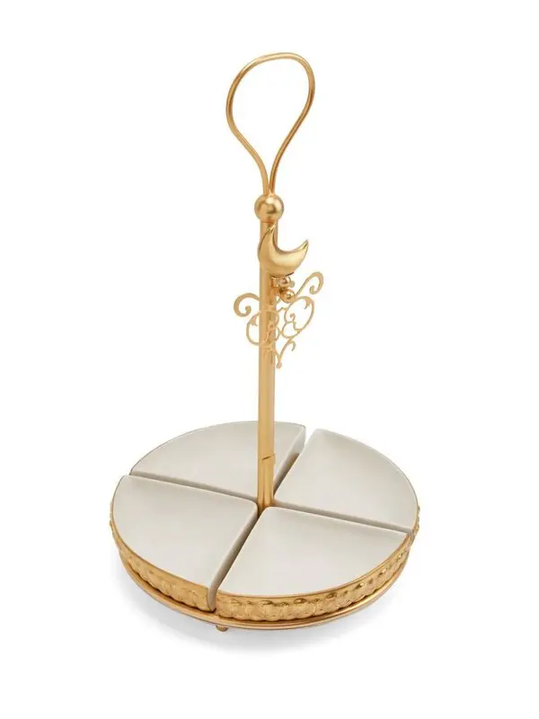VILLARI Peacock Extravaganza Porcelain Stand