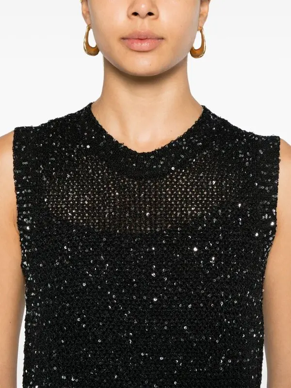 GOLDEN GOOSE Sequin-embellished Top - Black