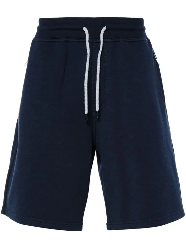 Brunello Cucinelli Drawstring Waist Jersey Track Shorts - Blue