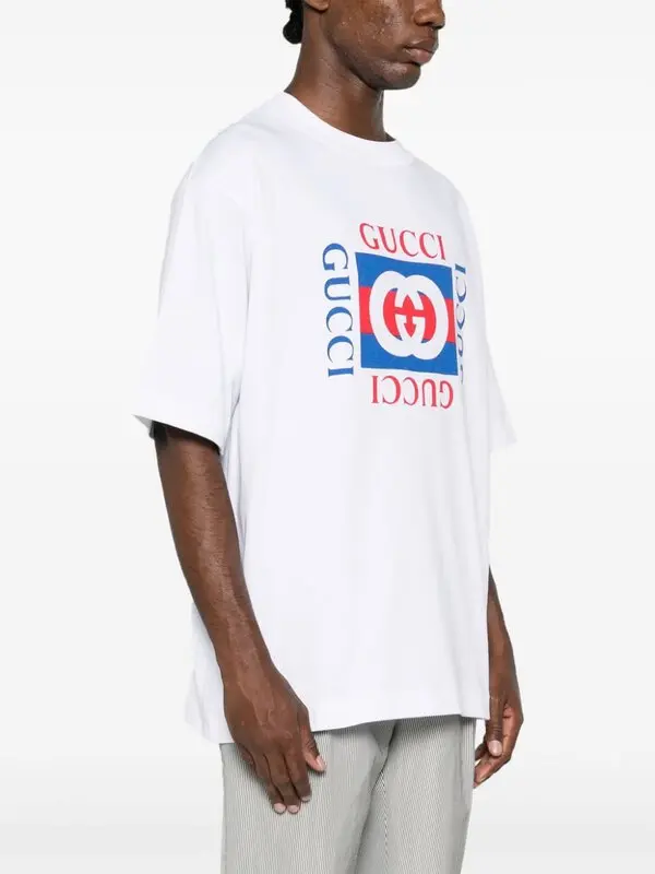 Gucci Interlocking G-Print Cotton T-Shirt - White | Editorialist