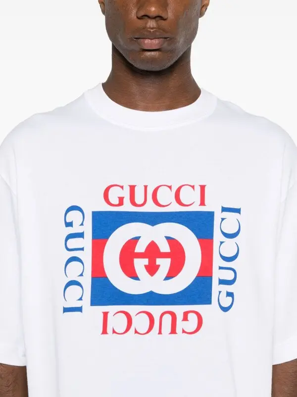 Gucci Interlocking G-Print Cotton T-Shirt - White | Editorialist