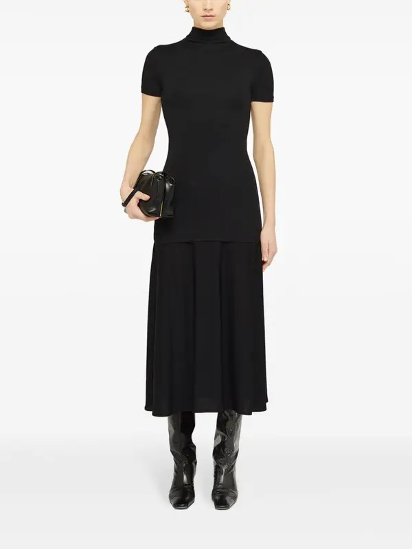 JIL SANDER Layered-design Midi Dress - Black