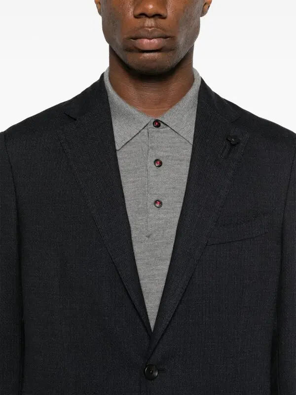 LARDINI Brooch-detail Single-breasted Blazer